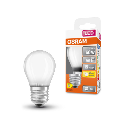OSRAM LED Retrofit Classic P Lampe LED mate (ex 60W) 5,5W / 2700K blan – LEDVANCE France