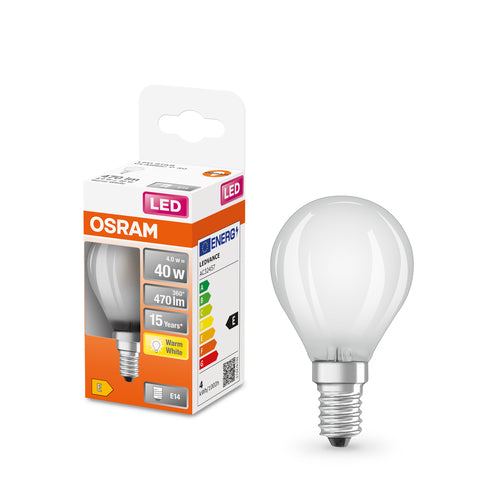 OSRAM Retrofit Classic P lampe LED mate (ex 40W) 4W / 2700K blanc chau – LEDVANCE France