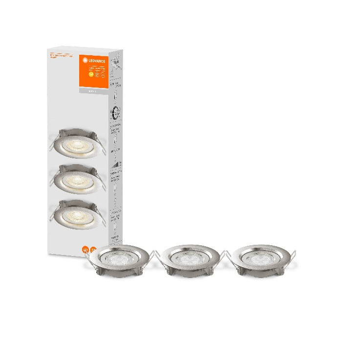 Spots encastrables LED LEDVANCE, lot de 3, 3x 5W, blanc chaud, intensi ...