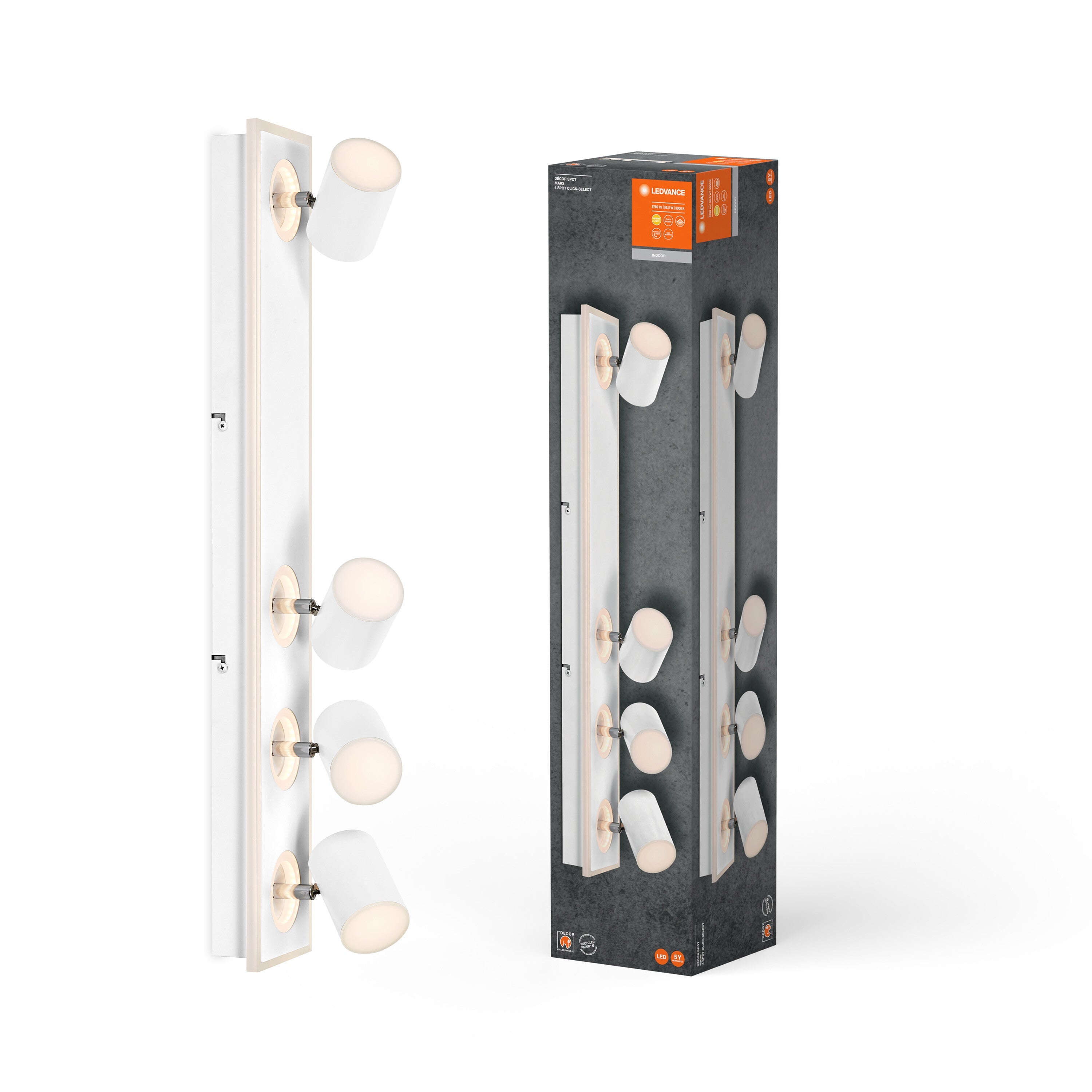 LEDVANCE DECOR SPOT MARS, 58,5W, 2 960lm, blanc – LEDVANCE France